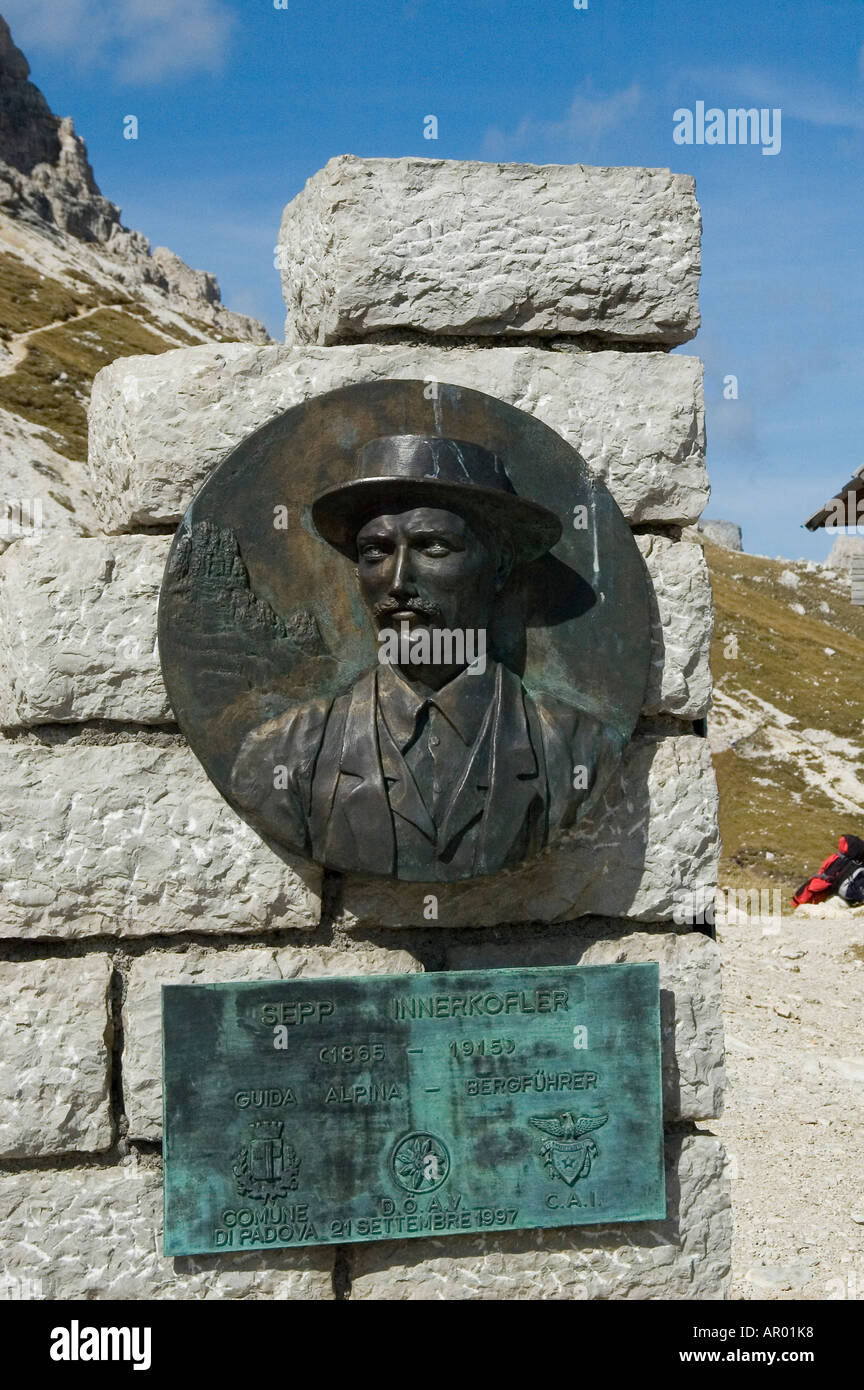 Sign of Memory "Sepp Innerkofler, "Dreizinnen" Three Pinnacles Area ...