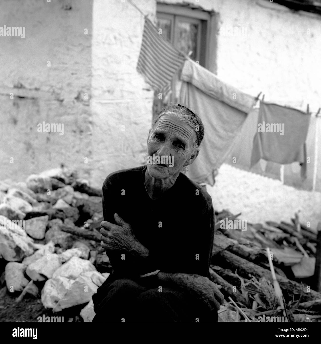 Sad woman home alone Black and White Stock Photos & Images - Alamy