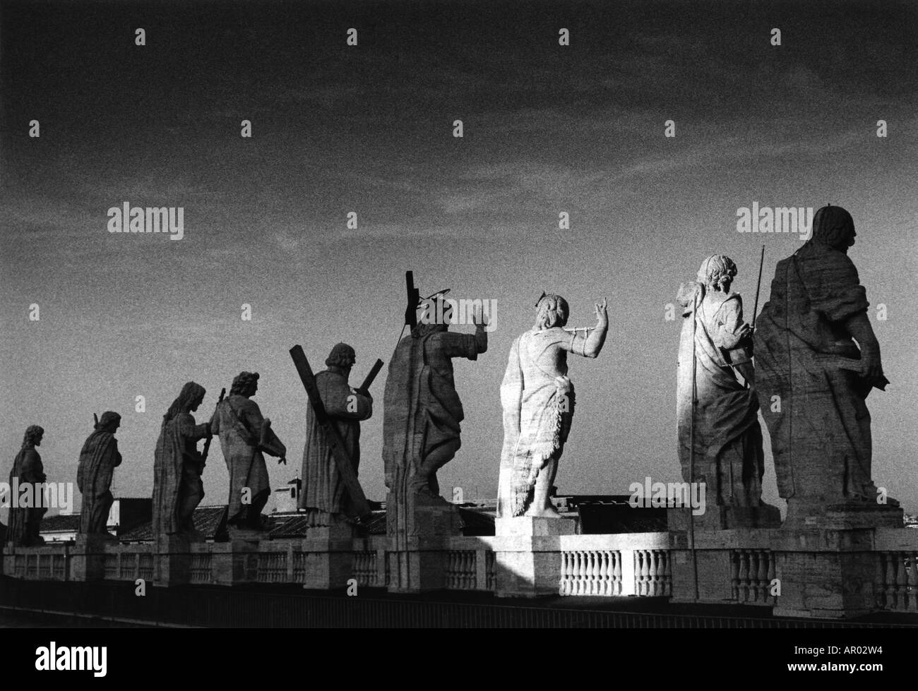Twelve apostles, Top of St. Pietro Rome, Italy Stock Photo - Alamy