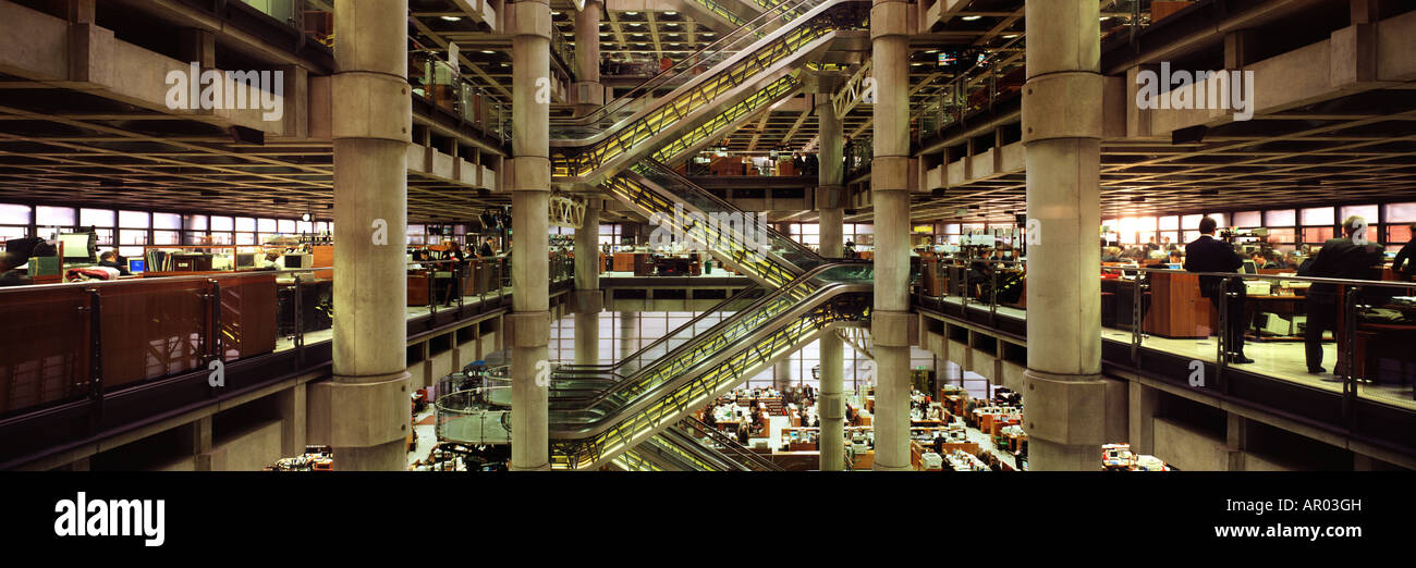 Panoramic view Inside the Lloyds building Stock Photo - Alamy