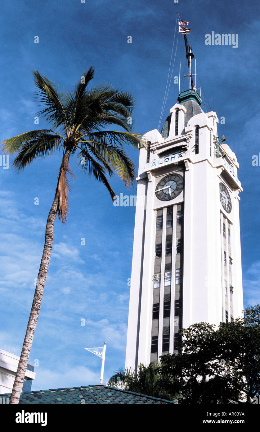 The Aloha Tower Honolulu Hawaii USA Stock Photo - Alamy