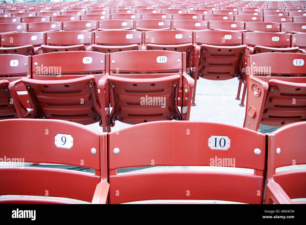 red chairs seats number Stock Photo - Alamy