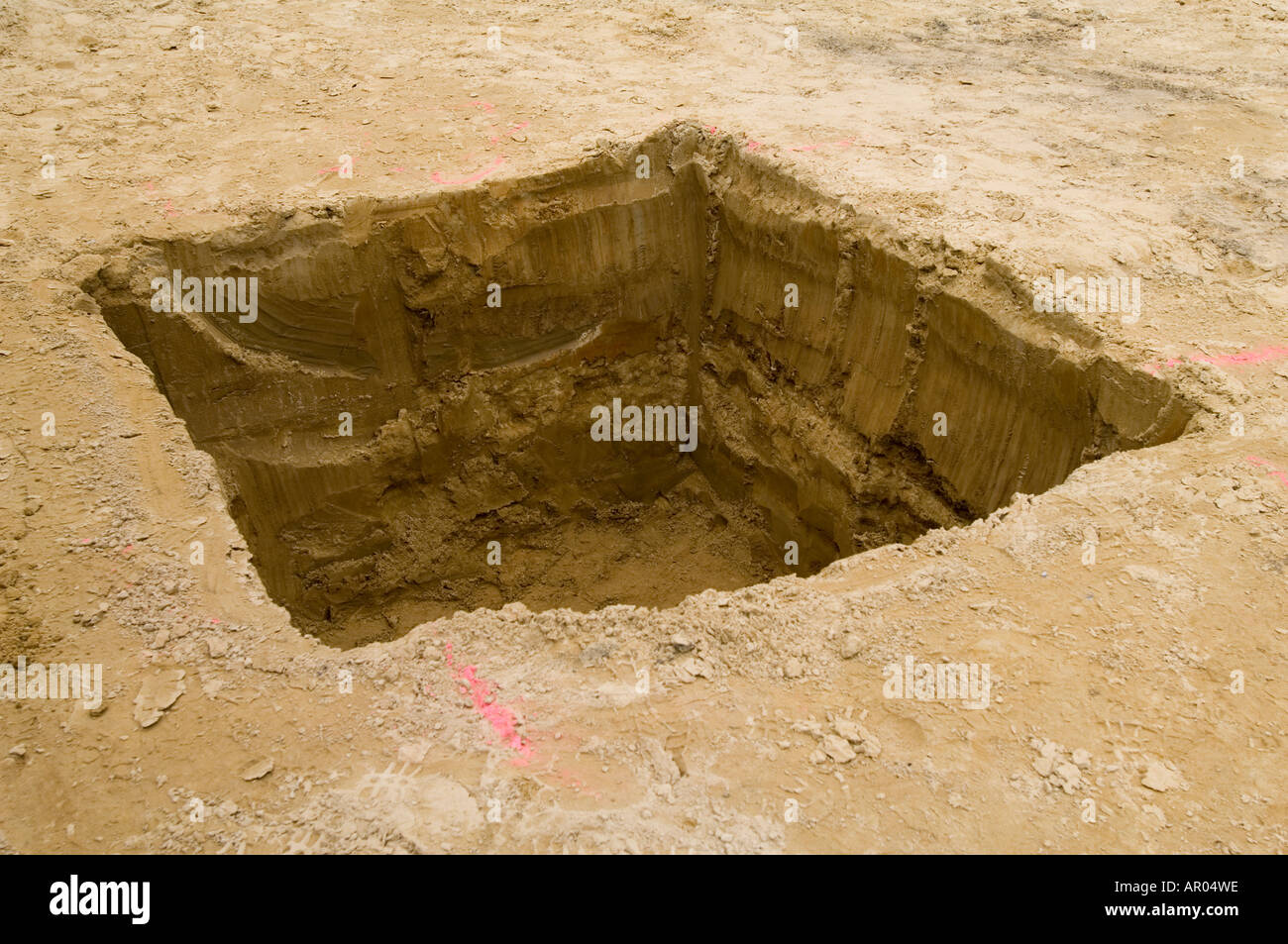 Square ground excavation Stock Photo - Alamy