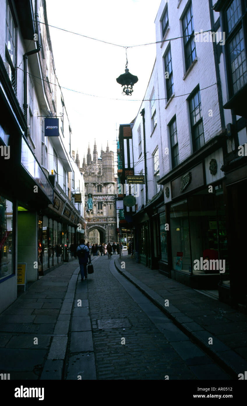 Narrow medieval alley Canterbury cathedral Kent England Stock Photo - Alamy