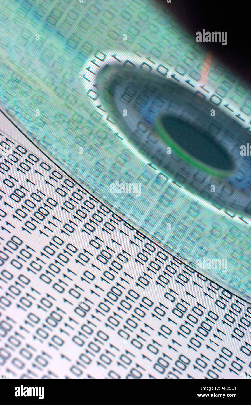 Digital information binary code with dramatic lighting Stock Photo - Alamy