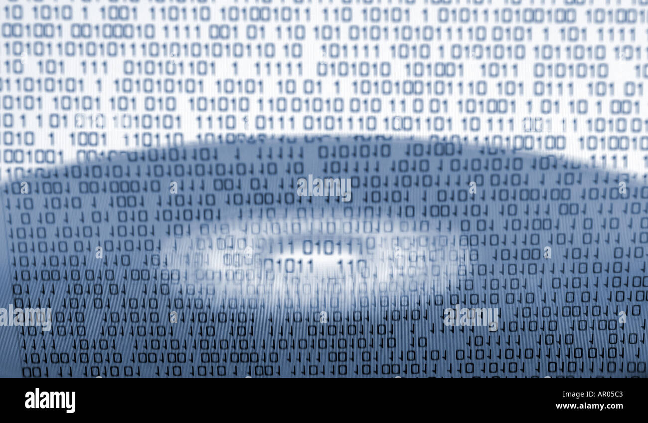 Digital information binary code with dramatic lighting Stock Photo - Alamy