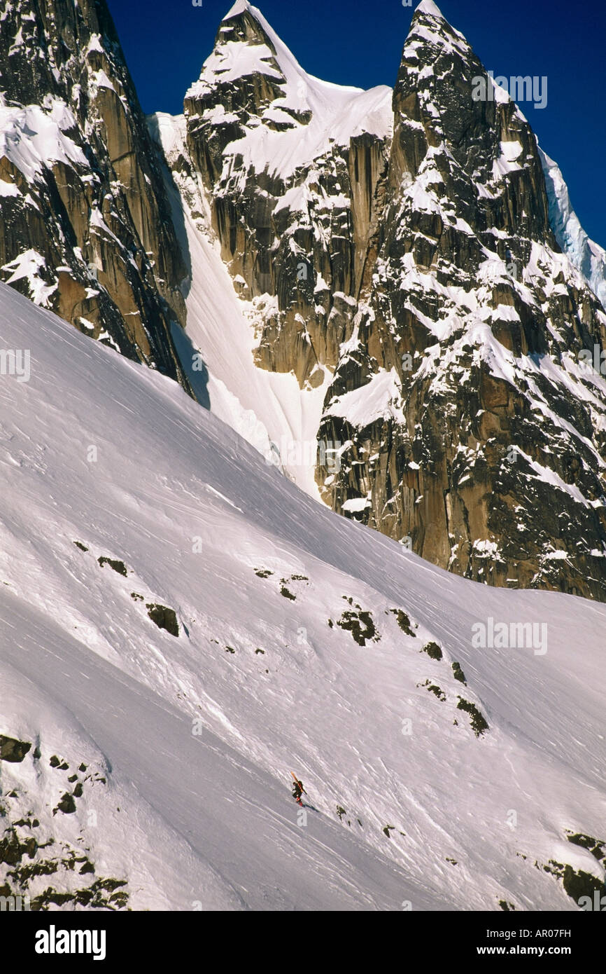 Extreme Skiing Ruth Glacier Alaska Range Int AK Winter Stock Photo - Alamy