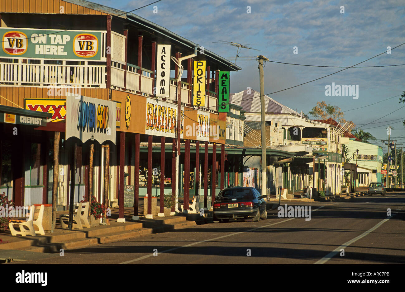 Mainstreet Barcaldine, Matilda Highway, Australien, Queensland ...