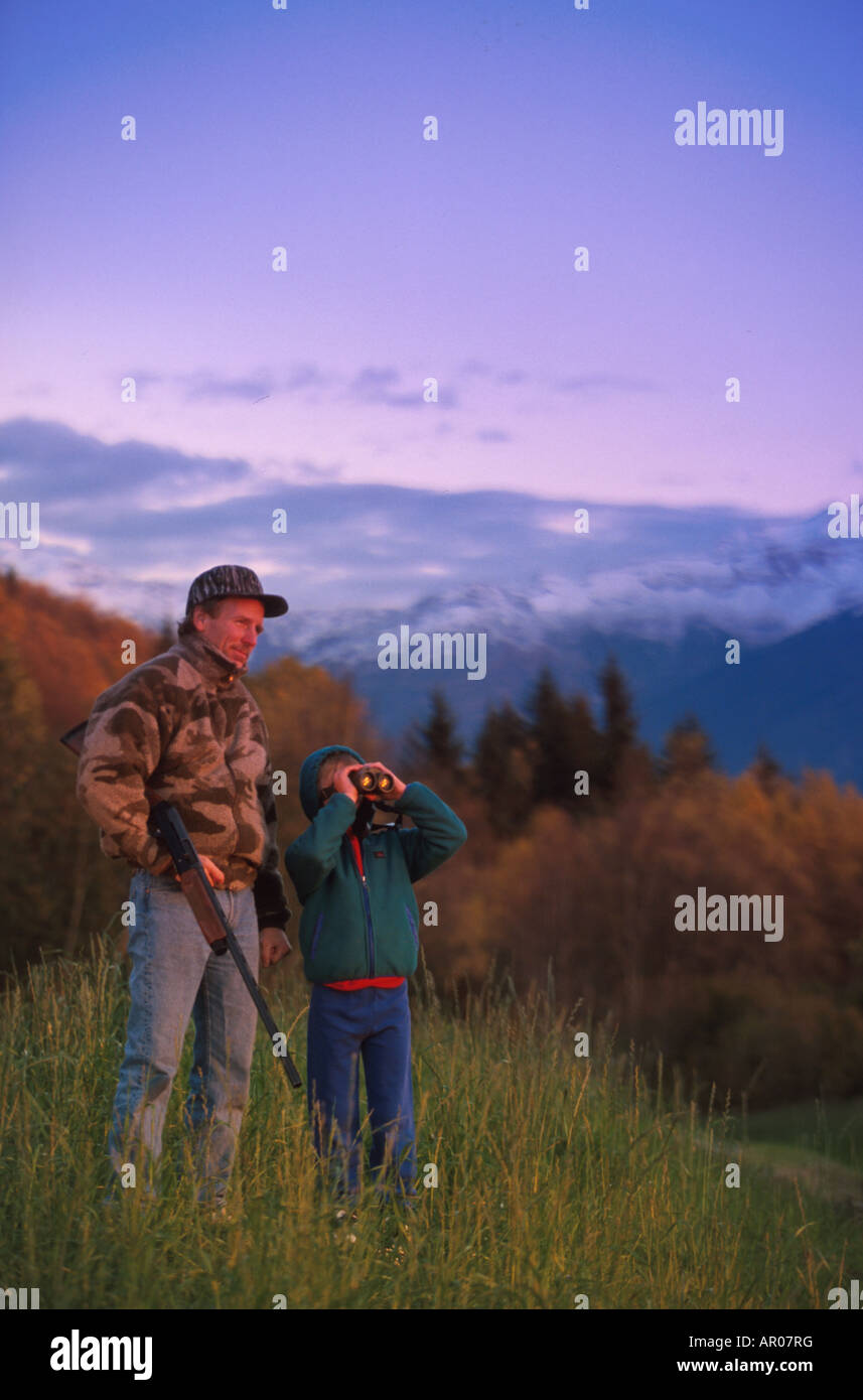 Father & Son Hunting Fall Southcentral Alaska Stock Photo - Alamy