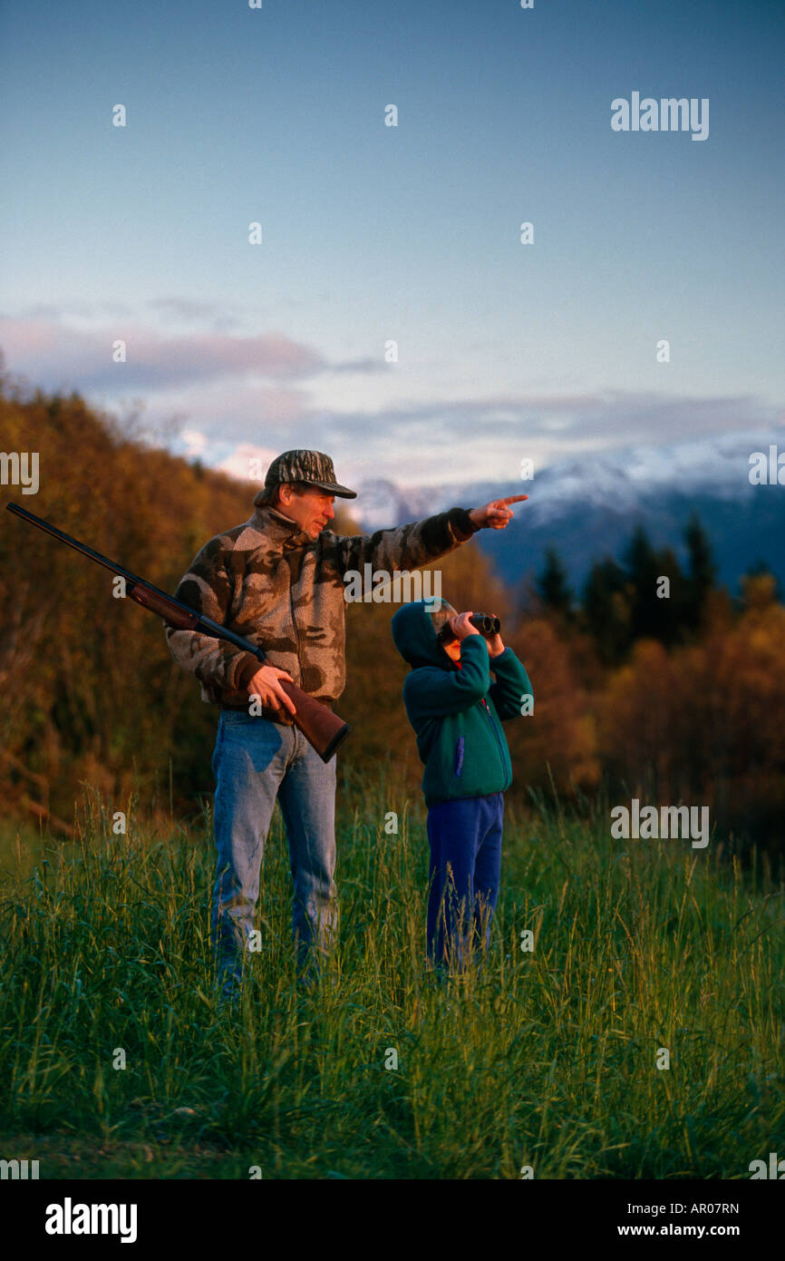 Father & Son Hunting Fall Southcentral Alaska Stock Photo - Alamy