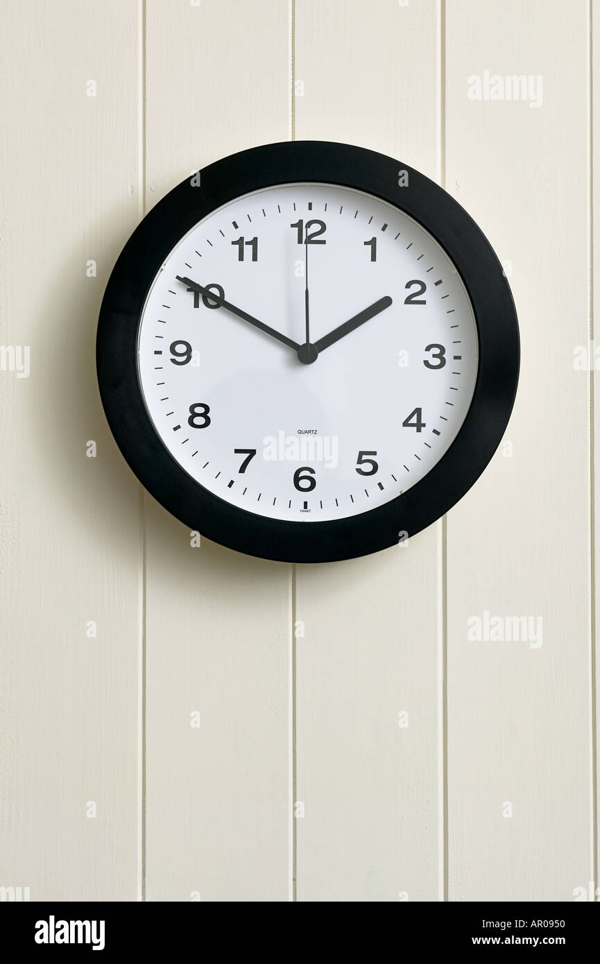wall clock showing time at ten to two 0150 1350 Stock Photo - Alamy