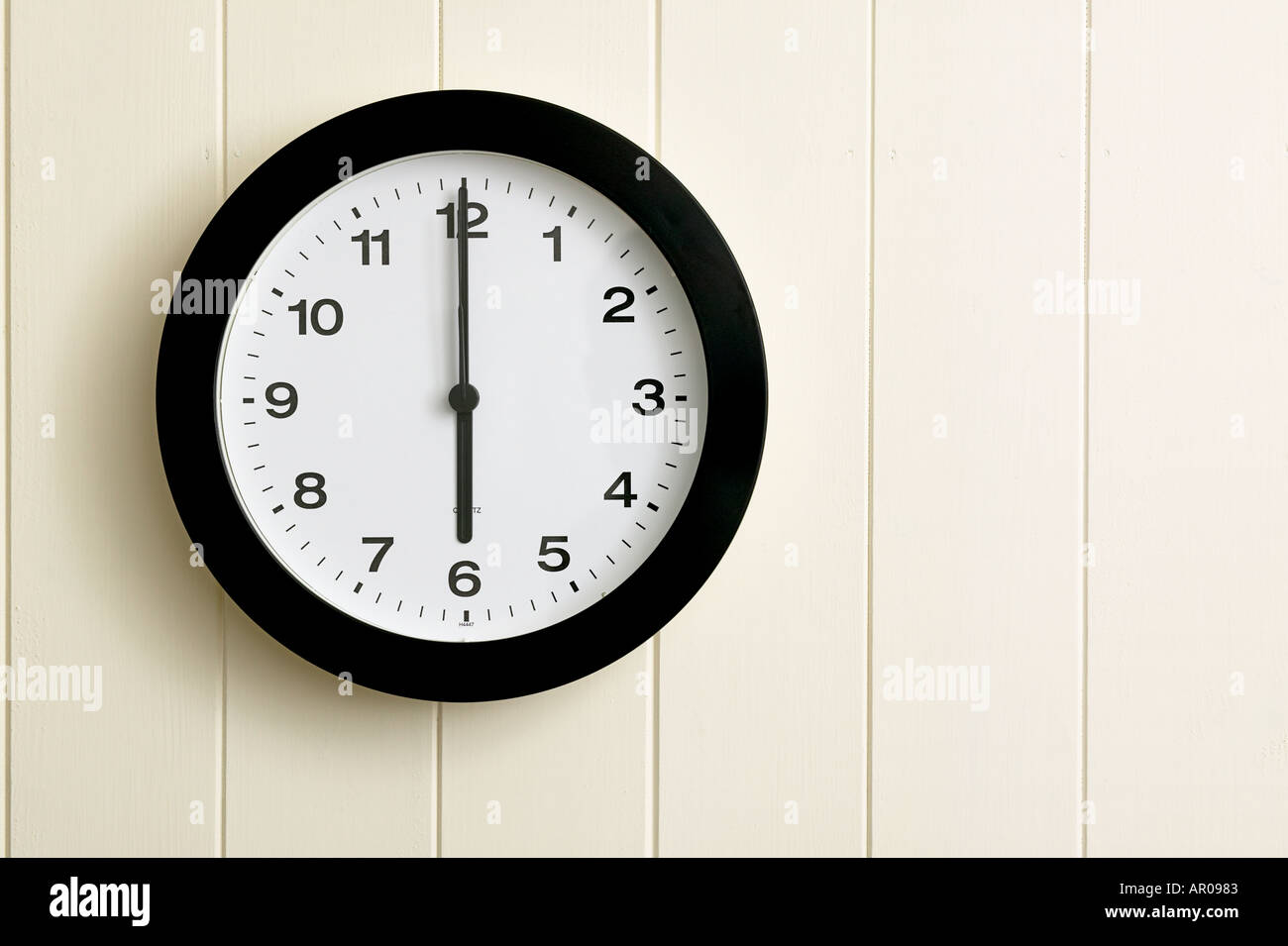 Wall clock showing time six hi-res stock photography and images - Alamy