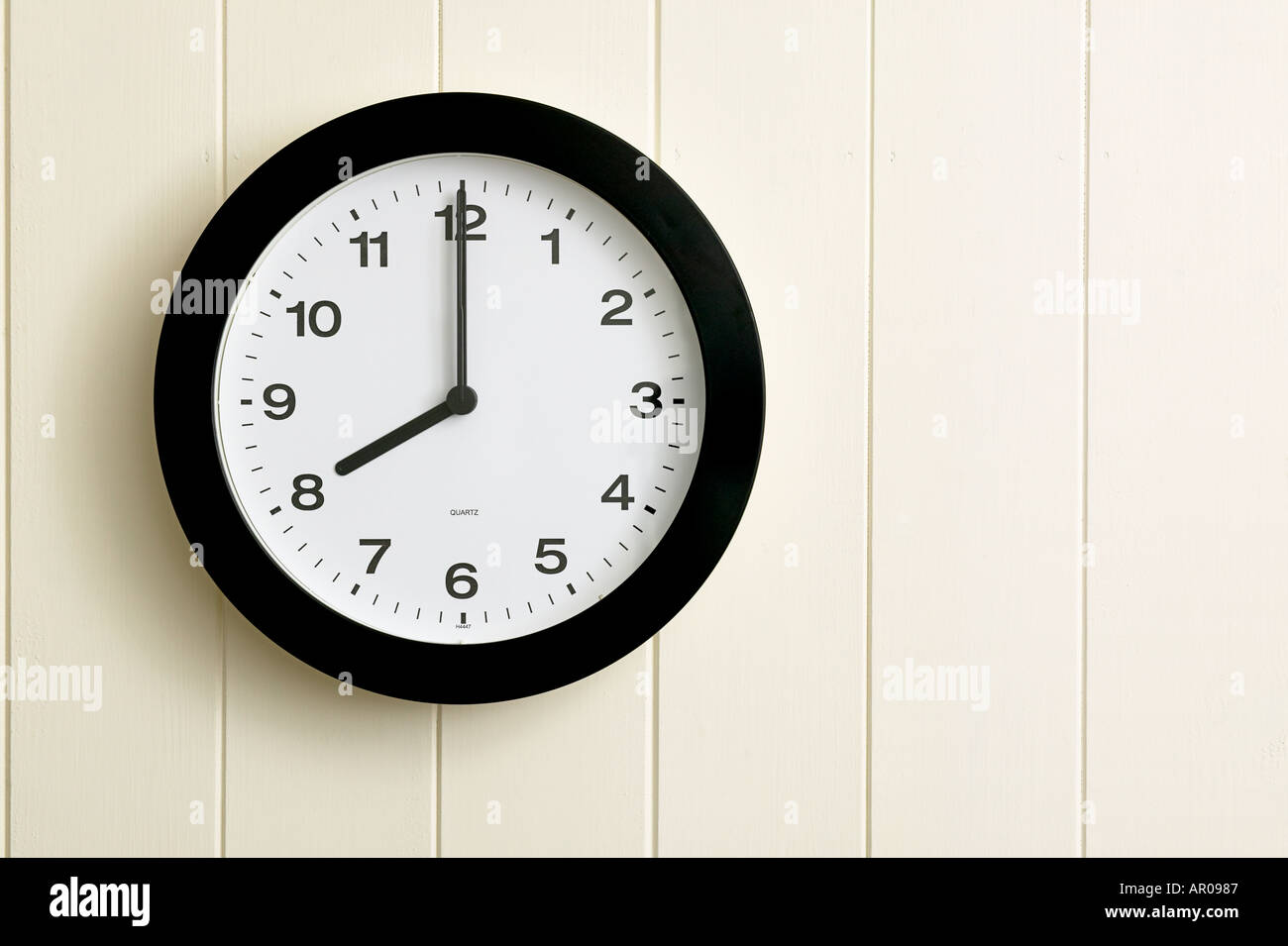 wall clock showing time at eight o clock 0800 2000 Stock Photo - Alamy