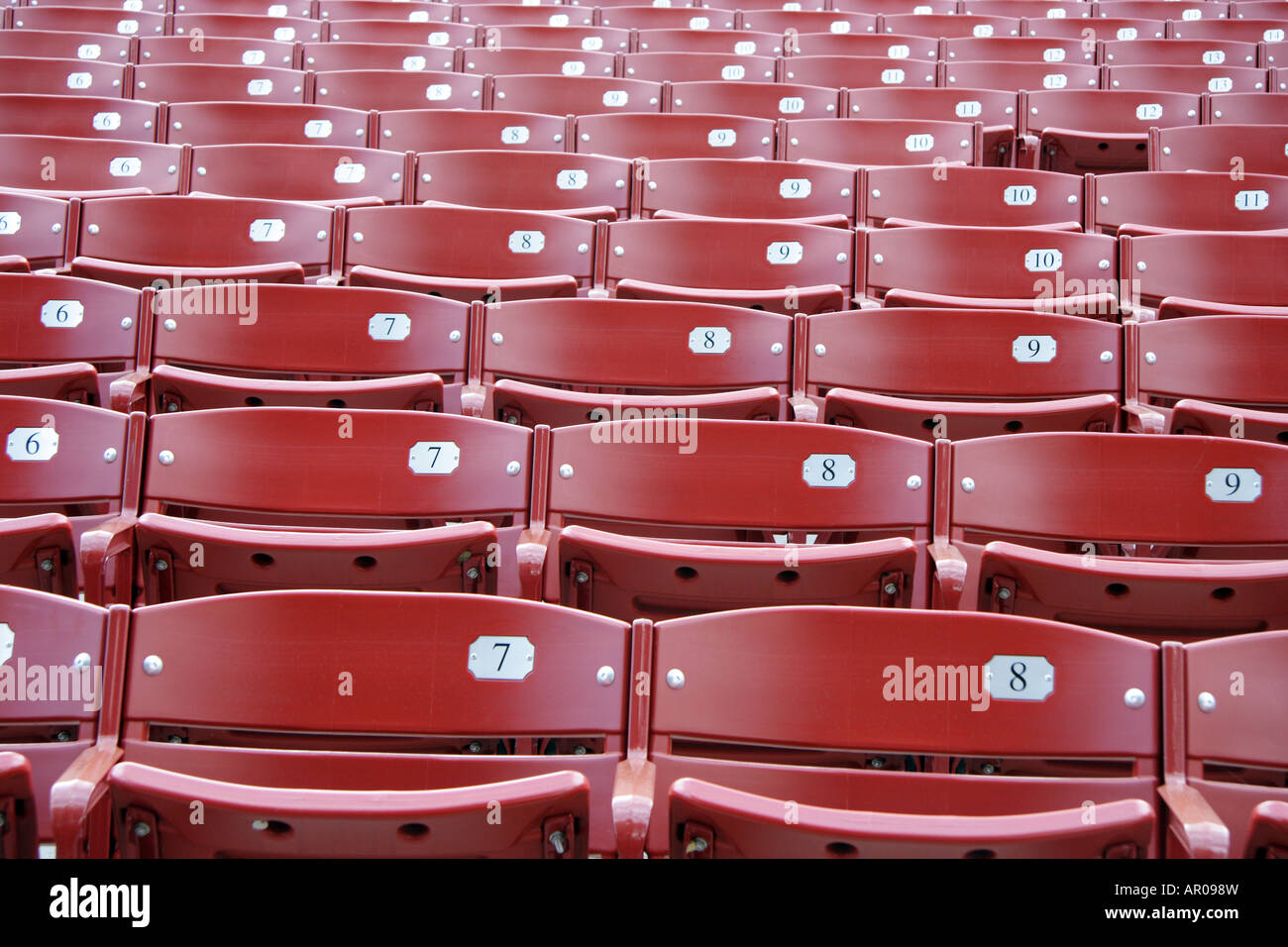 red chairs seats number Stock Photo - Alamy
