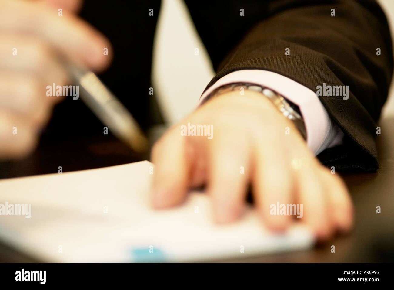 Hand gesture business meeting Stock Photo - Alamy
