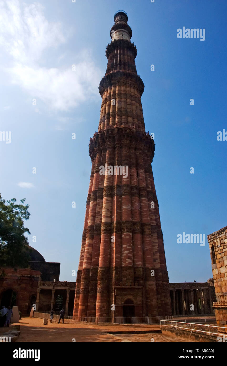 Red Sandstone Tower of Victory, Qutab Minar, Delhi, India Stock Photo ...