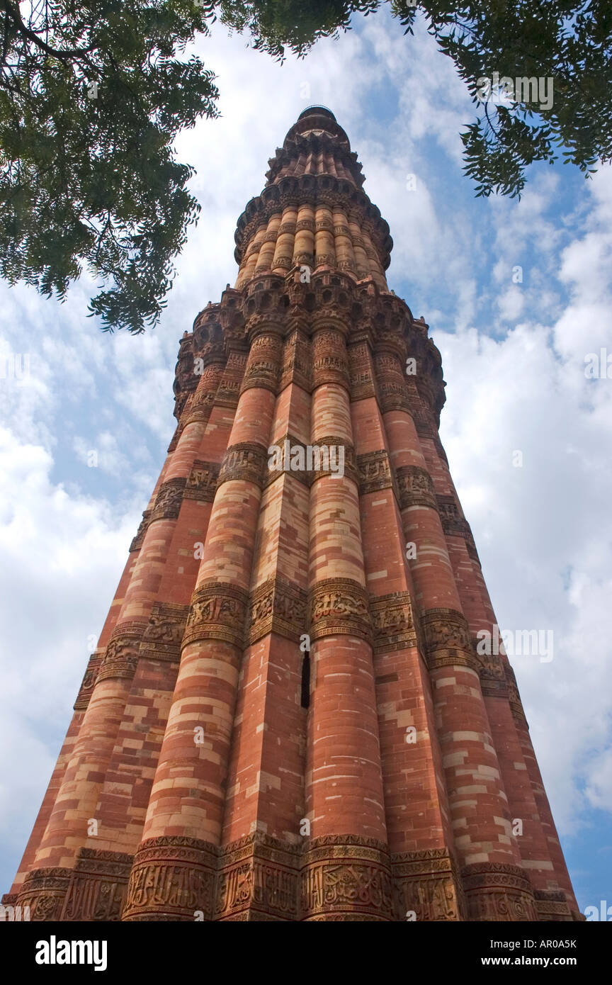 Red Sandstone Tower of Victory, Qutab Minar, Delhi, India Stock Photo ...