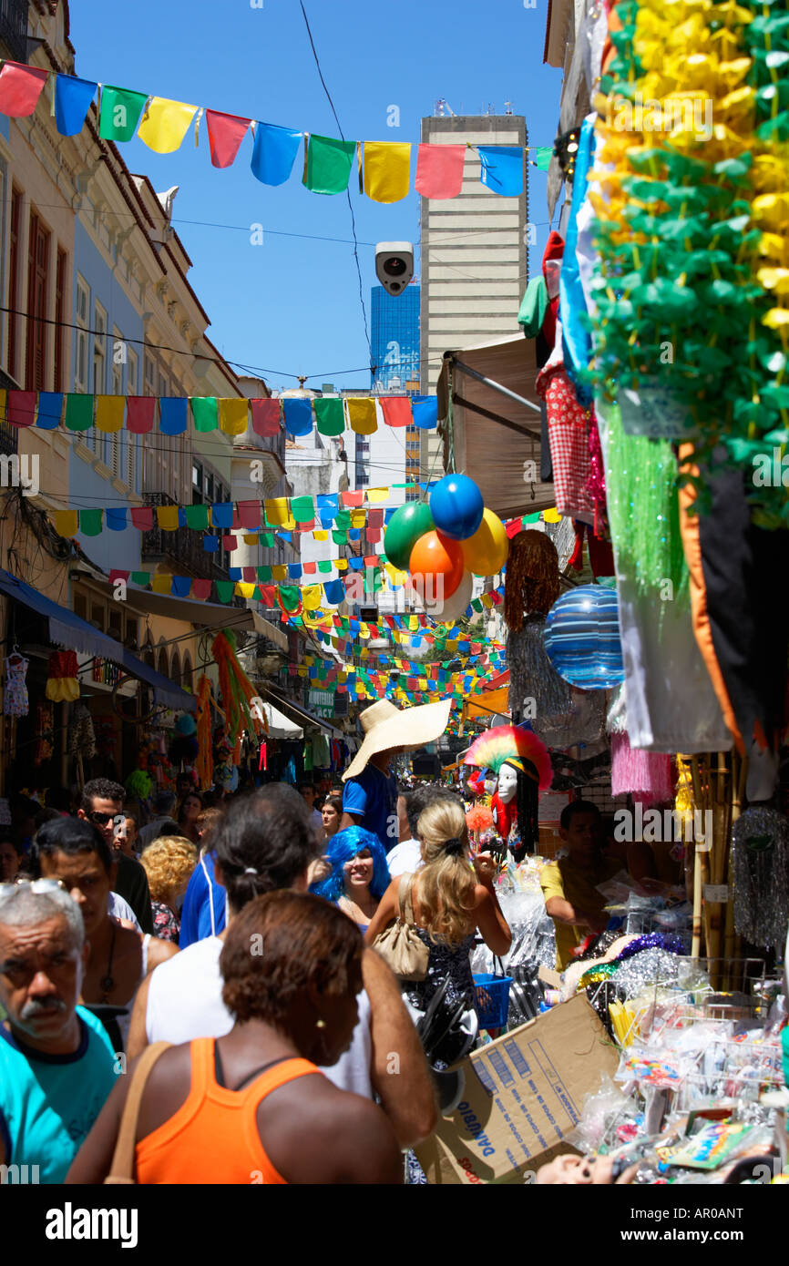 Street market at carnival time in Centro Central Rio De Janeiro Brazil ...