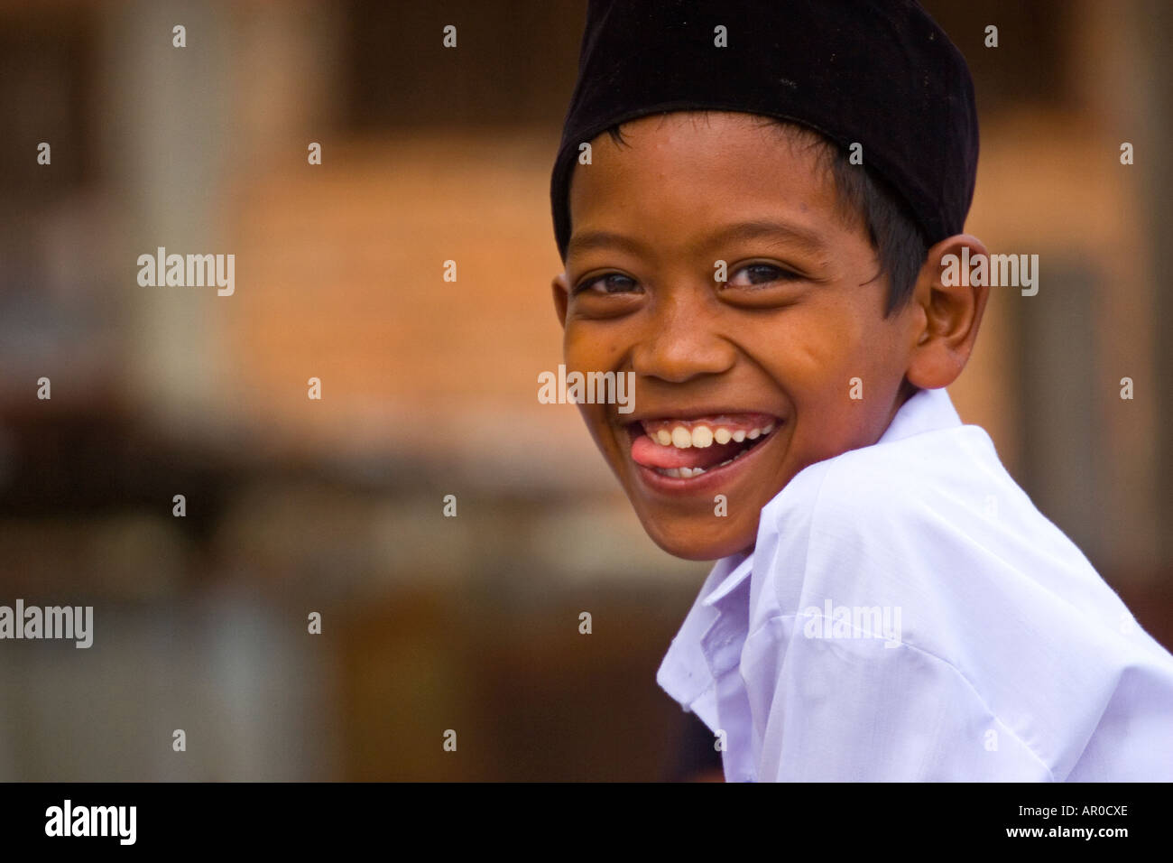 Sumatra muslim boy smiling for the camera Sumatra Indonesia Stock Photo ...
