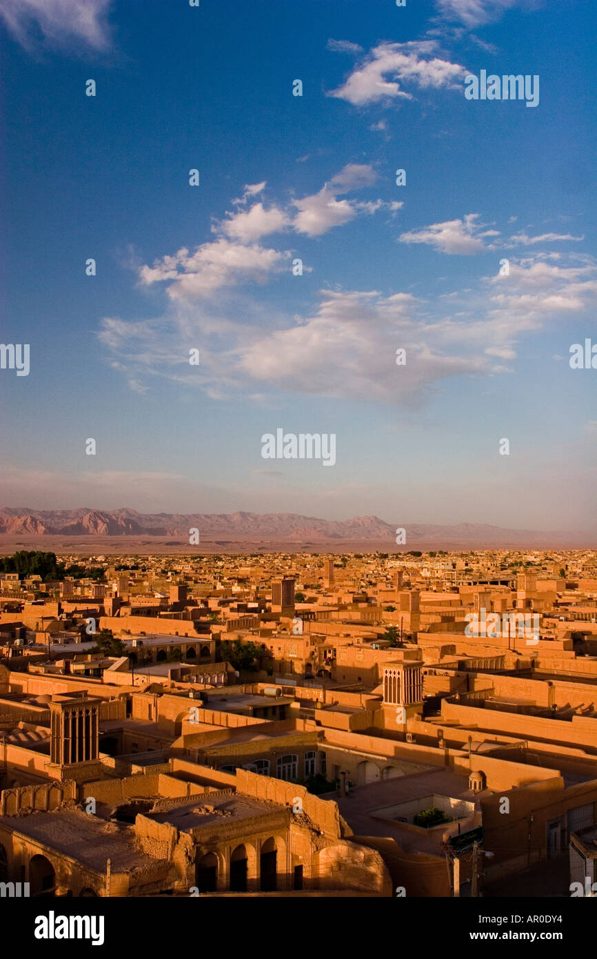 Panorama of Yazd with its windtowers Yazd Iran Stock Photo - Alamy