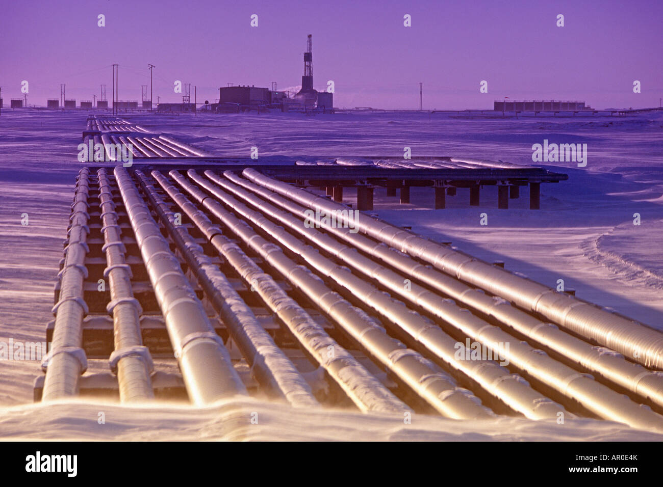 Drill Rigs and Pipes North Slope Arctic Alaska PR Stock Photo - Alamy