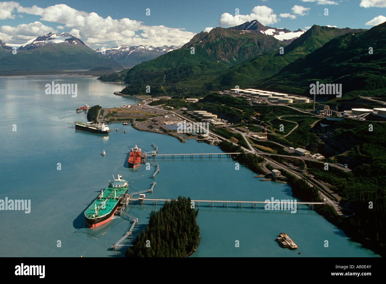 Alaska Oil Marine Terminal Tankers loading oil Valdez Southcentral ...
