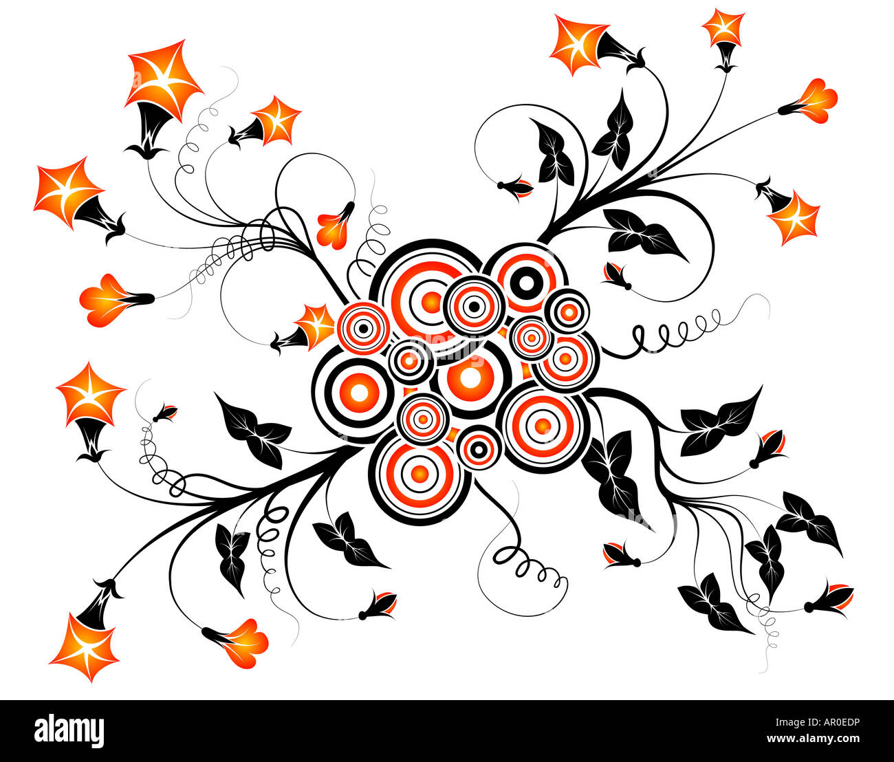 Flower background with circle Stock Photo - Alamy