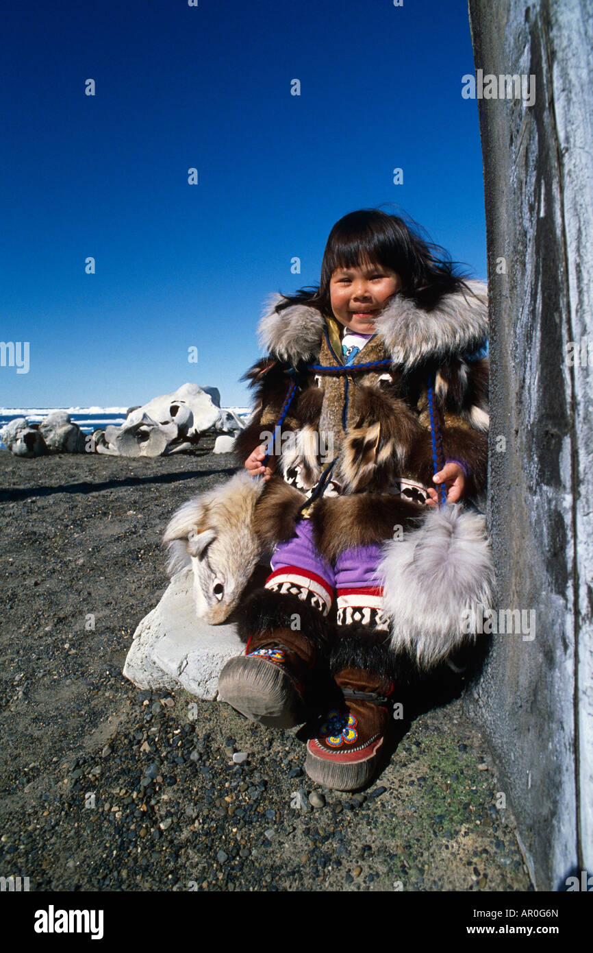 Inupiat Eskimo girl in Traditional Parka Barrow AK Stock Photo - Alamy