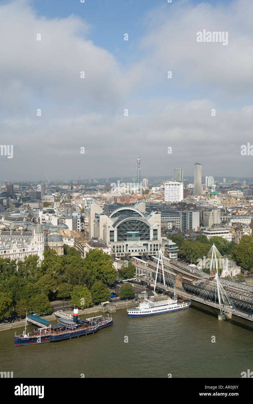 Aerial view of Charing Cross railway station London England Stock Photo ...