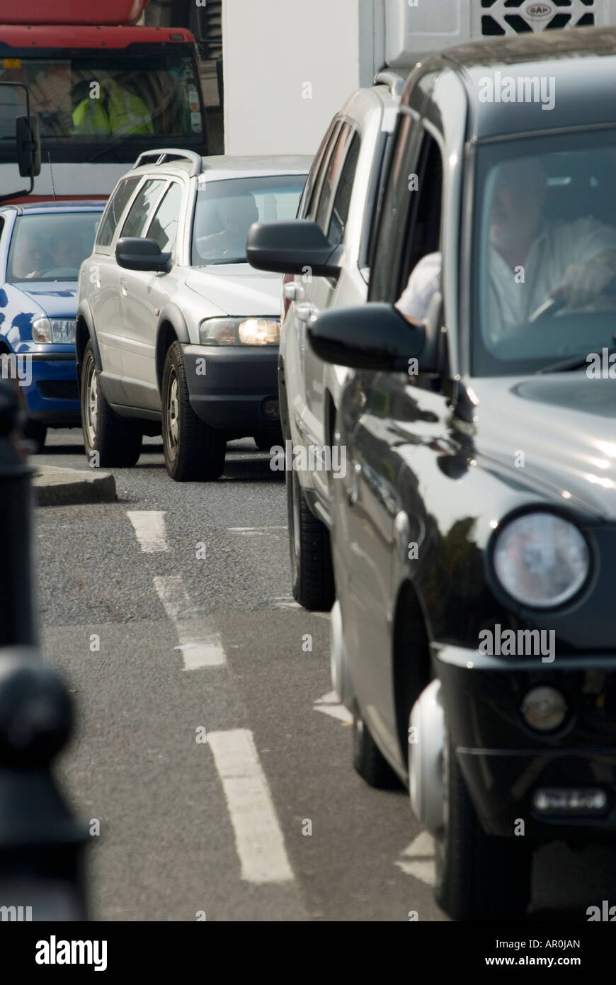 cars queuing in traffic congestion in London city centre Stock Photo ...