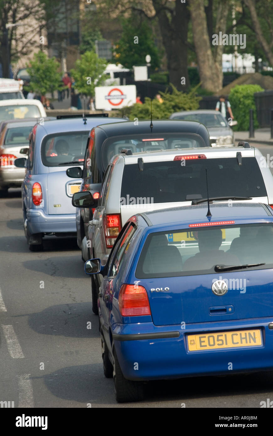 cars queuing in traffic congestion in London city centre Stock Photo ...