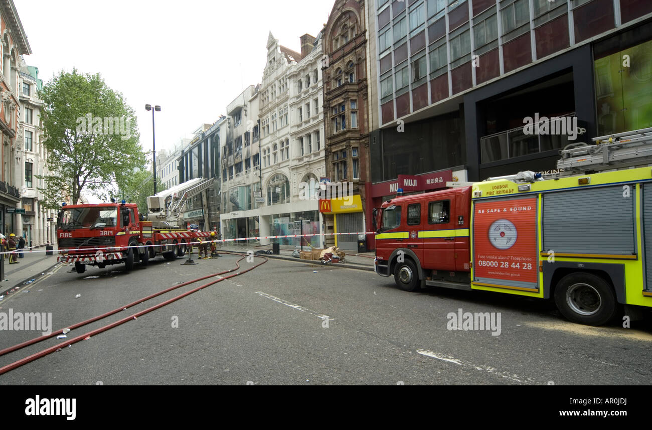 London Fire Service attending an incident in Oxford Street London ...