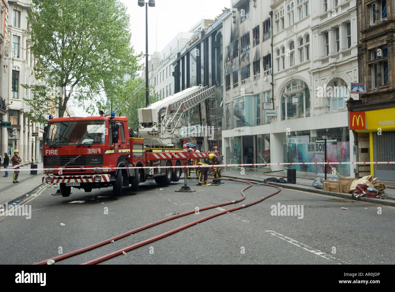 London Fire Service attending an incident in Oxford Street London ...