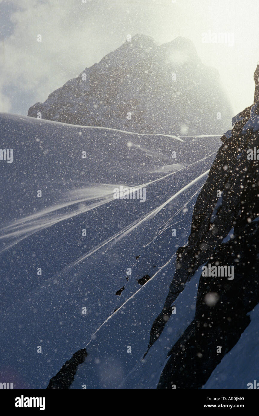 Snowing on Alaska Range Interior AK winter scenic Stock Photo - Alamy