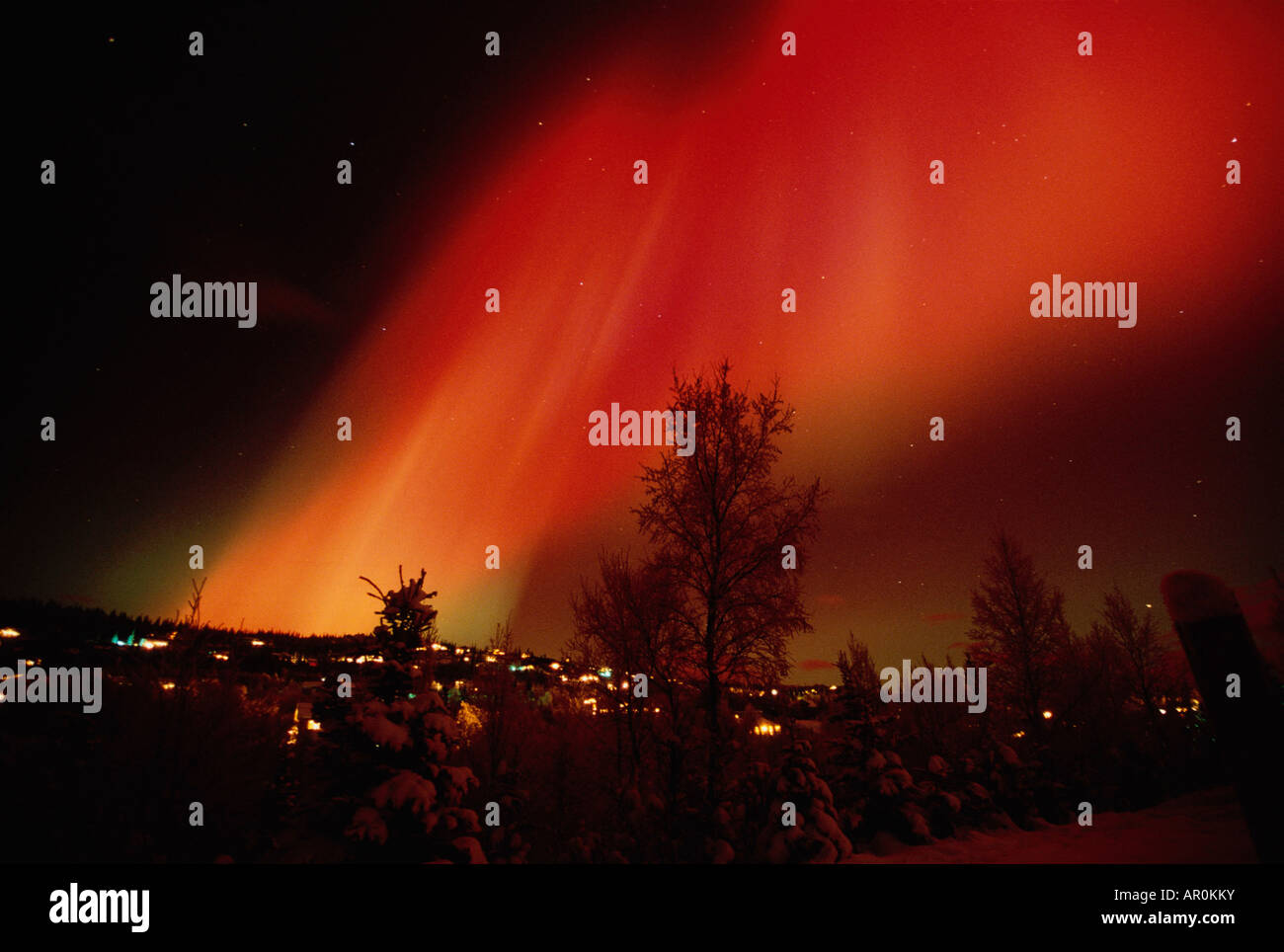 Aurora borealis city red hi-res stock photography and images - Alamy