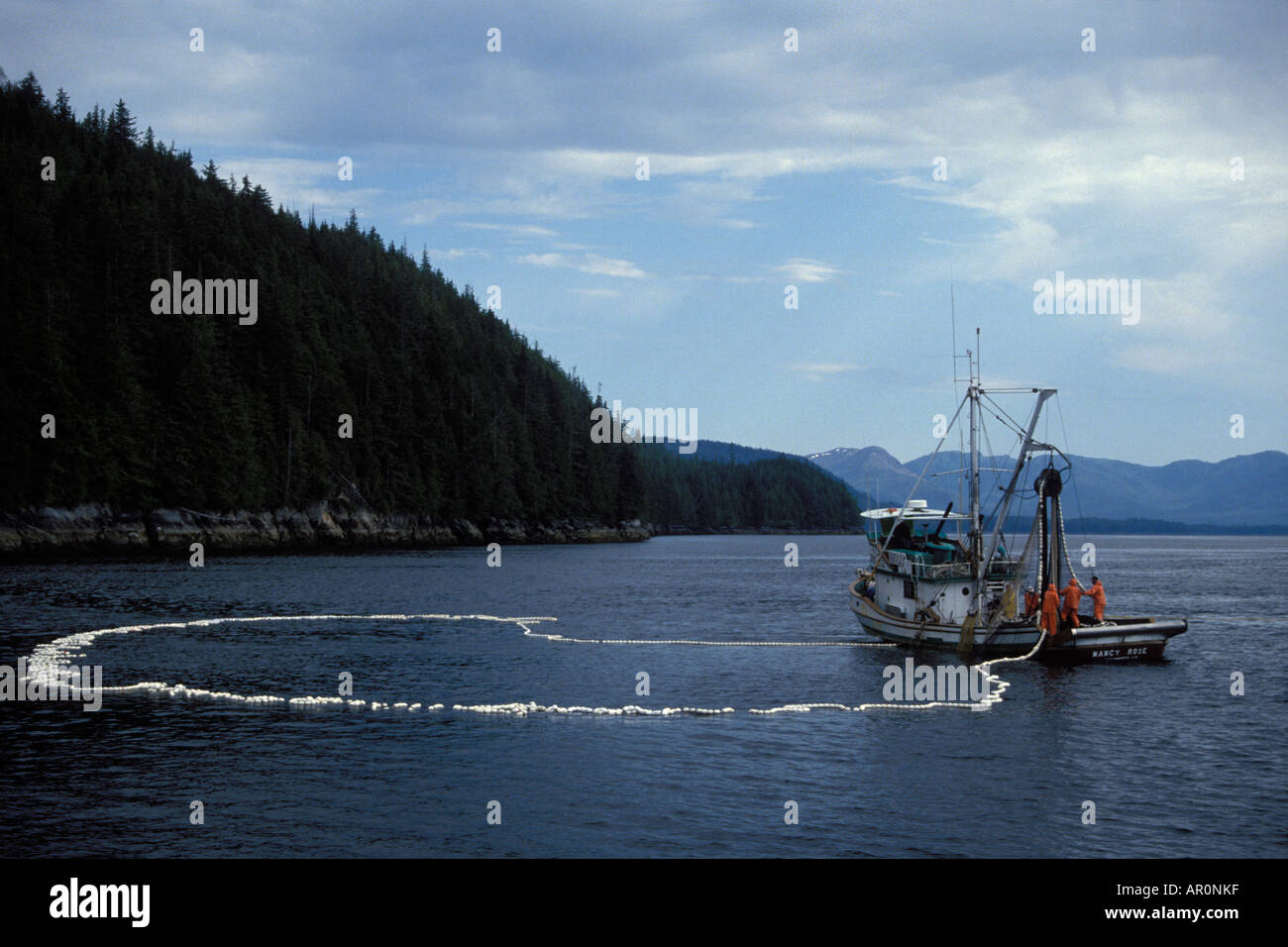 commercial fishing vessel fishing for pink salmon Oncorhynchus ...