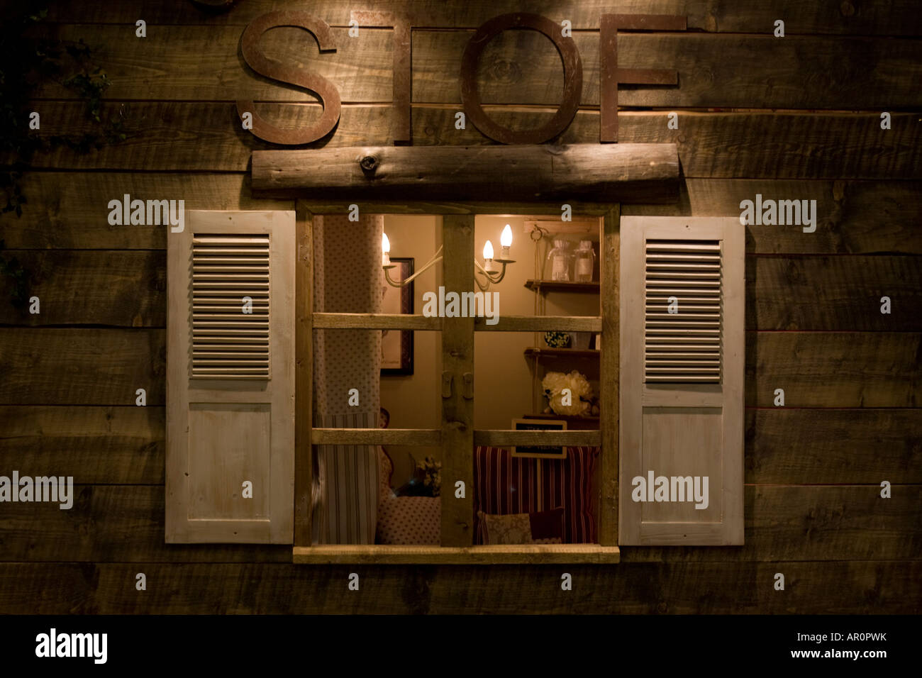 Cute wooden window opening over a stand from STOF company at Maison ...