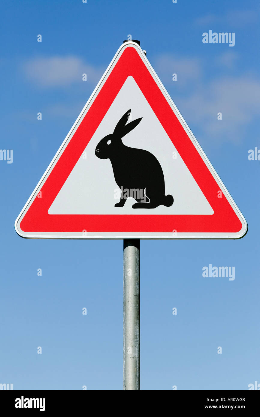 Rabbit warning road sign hi-res stock photography and images - Alamy
