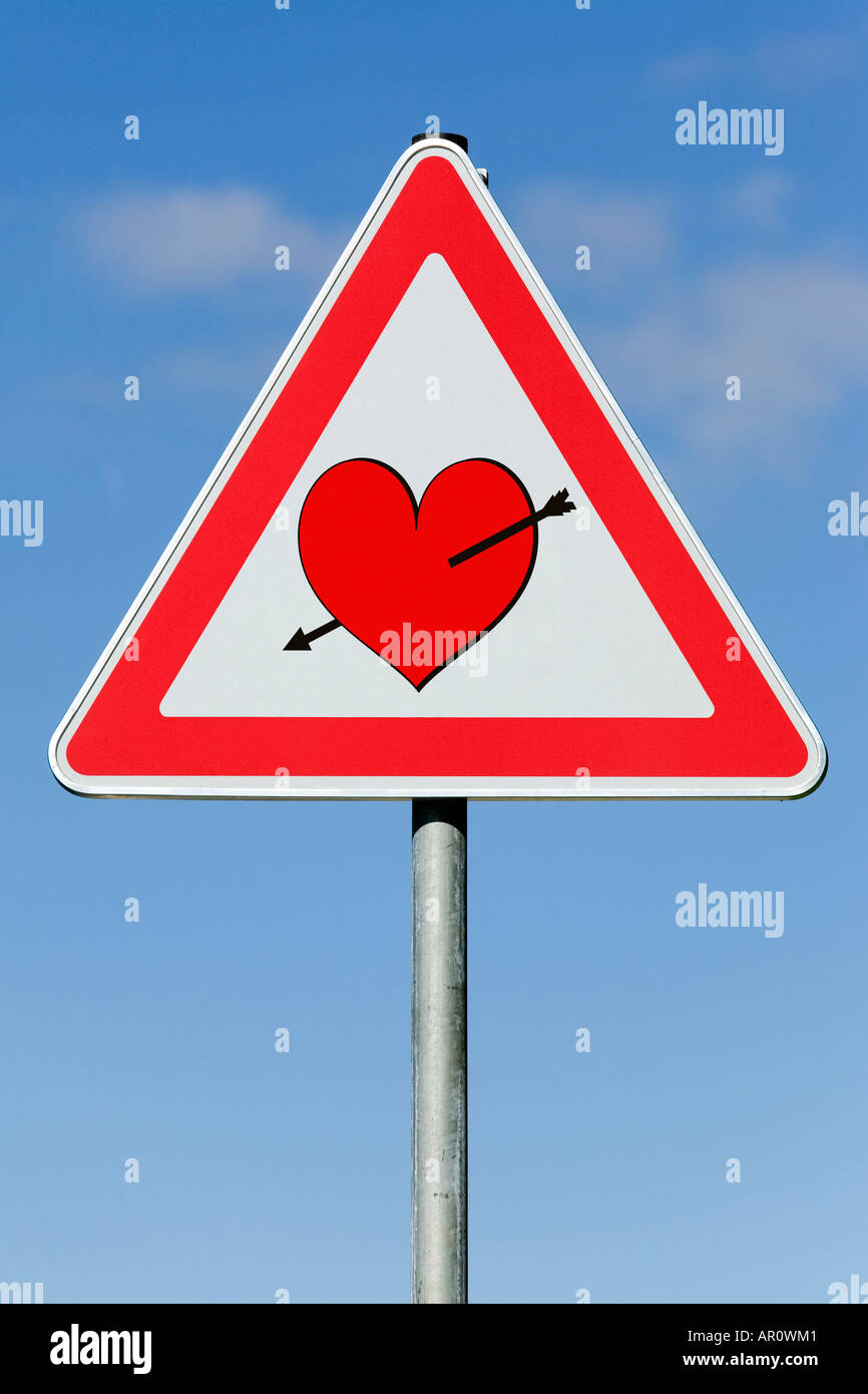 Love warning sign hi-res stock photography and images - Alamy