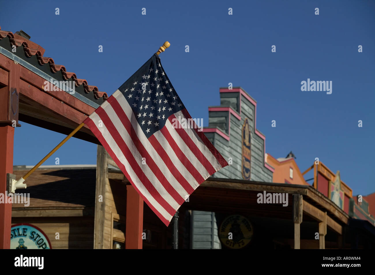 US flag in Tombstone Arizona USA Stock Photo - Alamy