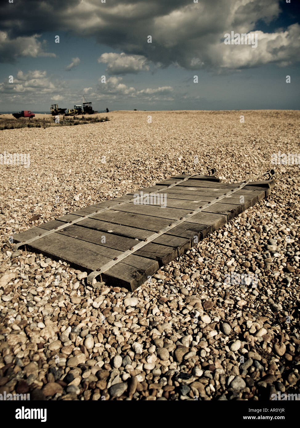 Wooden platform, Dungeness Stock Photo - Alamy