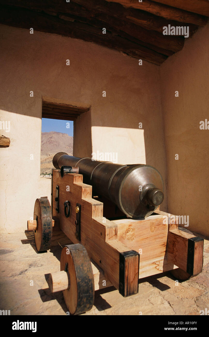 A cannon is placed near the window inside an ancient fort Stock Photo ...