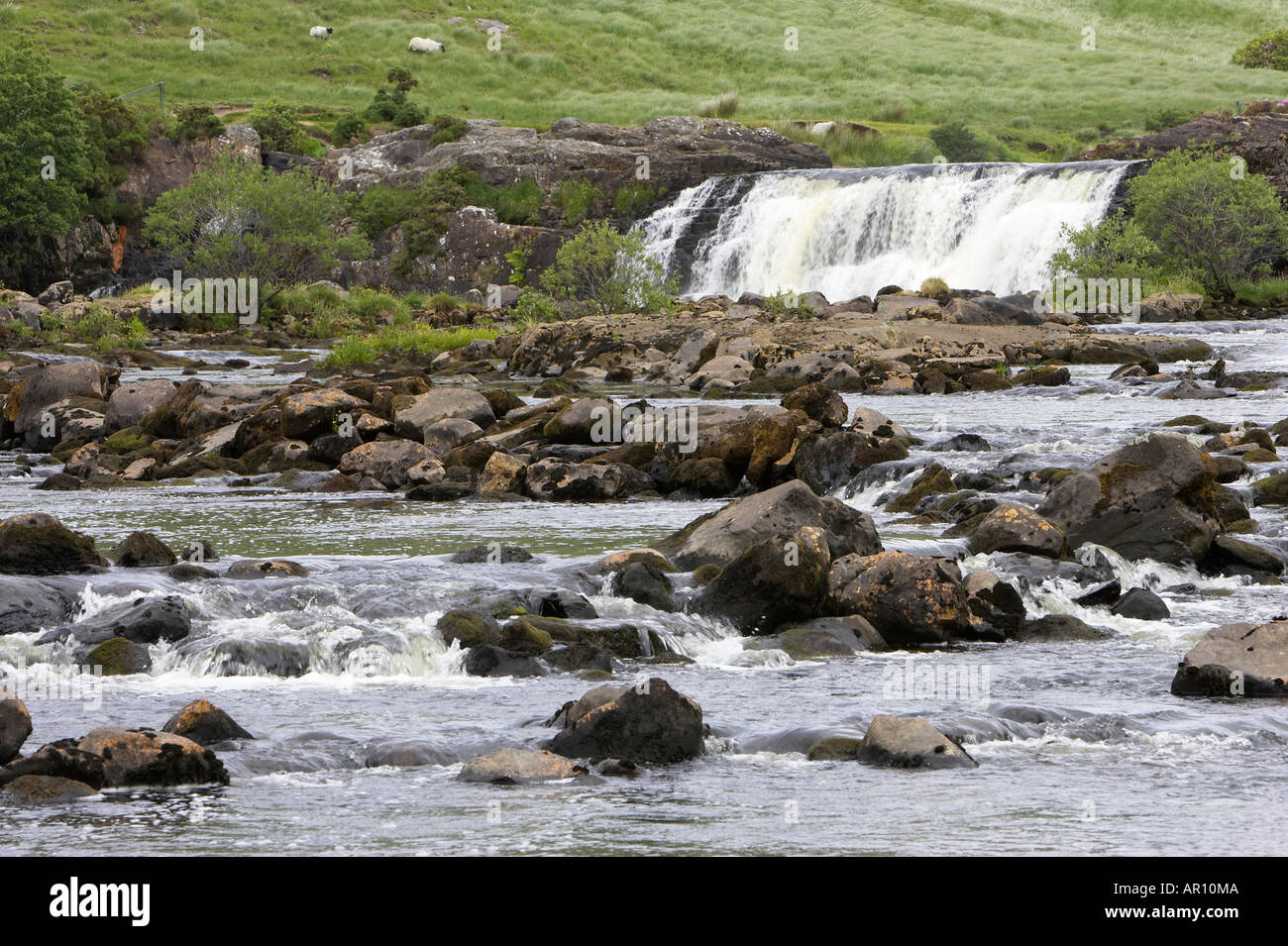 aasleagh falls and erriff river near Lenaun Leenane Connemara County ...