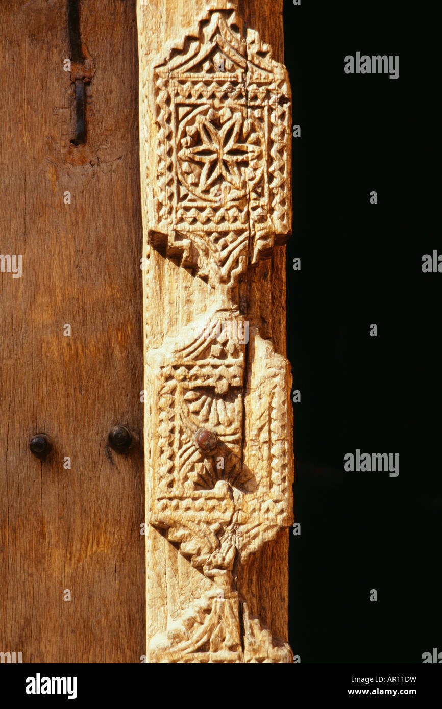 Ancient carvings seen on hexagons on a column during the day Stock ...
