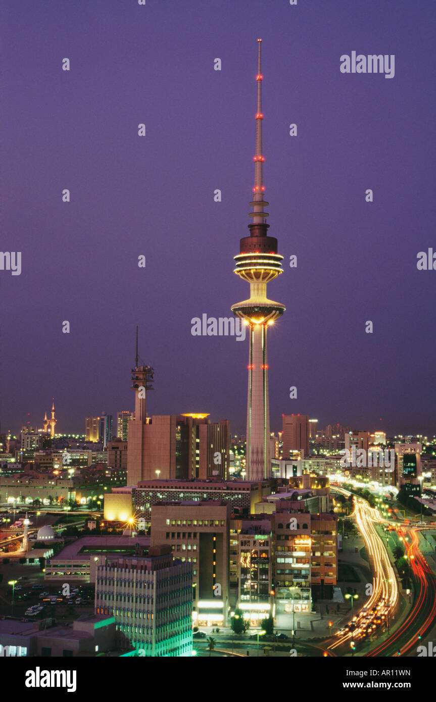 The Famous Landmark in Kuwait City at Night Stock Photo - Alamy