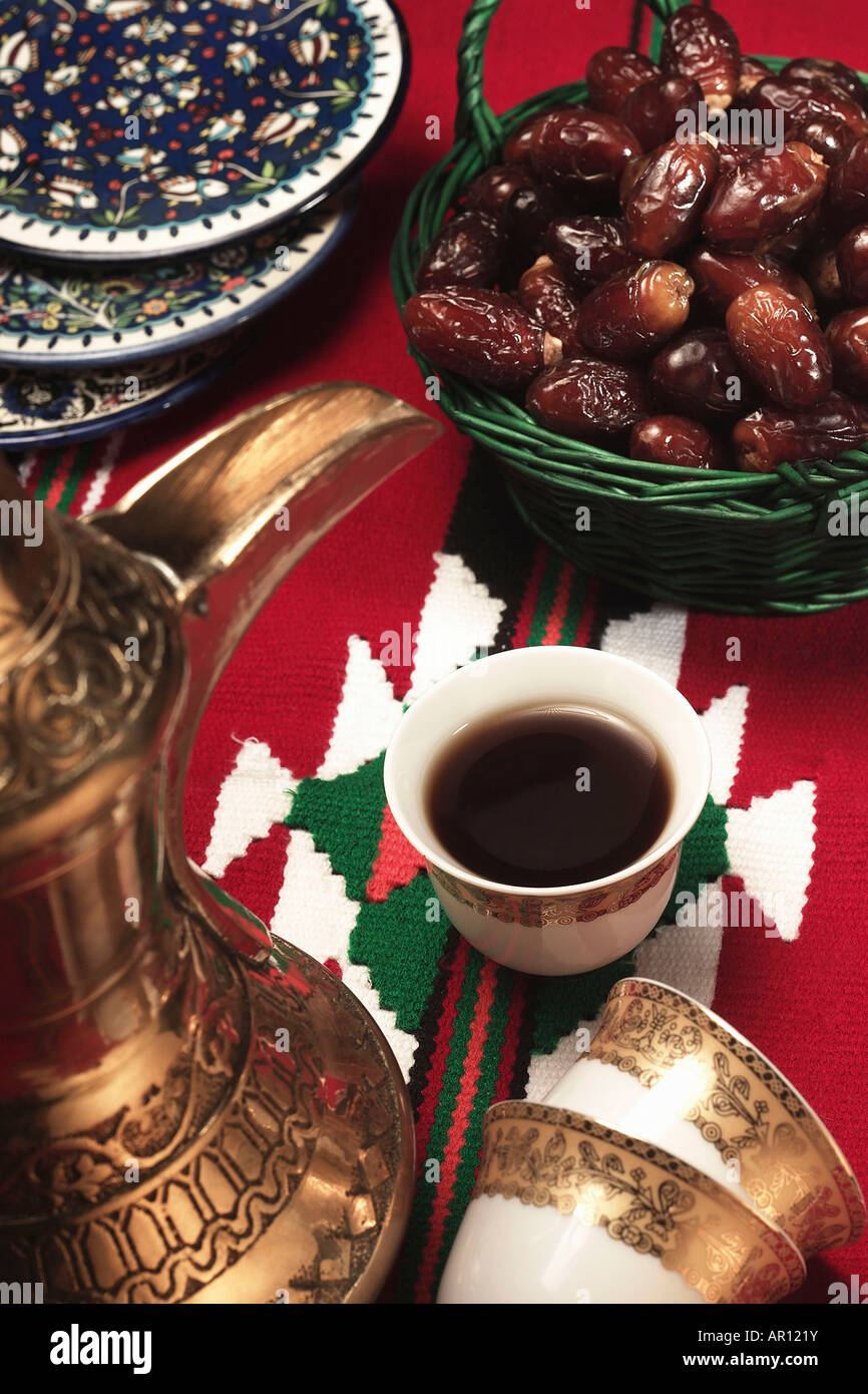 Dates and Coffee Cup with coffee Stock Photo - Alamy