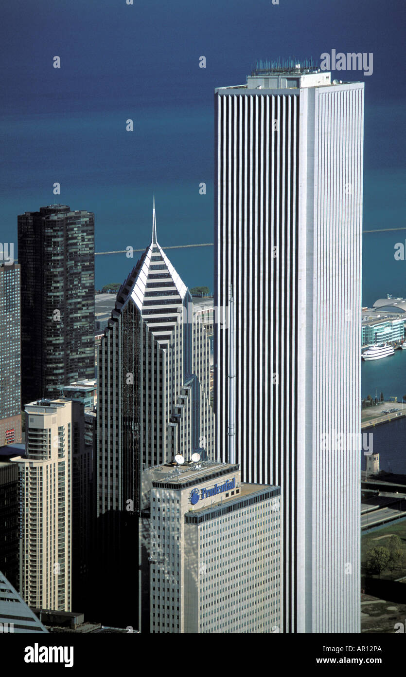 The skyline of Chicago photographed from the observatory at the top of ...