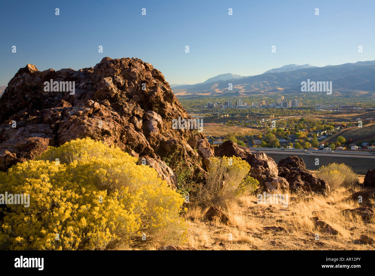 The skyline of downtown Reno Nevada Stock Photo - Alamy