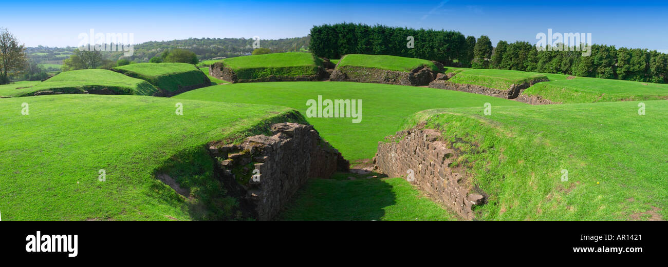 Caerleon Roman Amphitheatre Newport Wales Panoramic View Stock Photo ...
