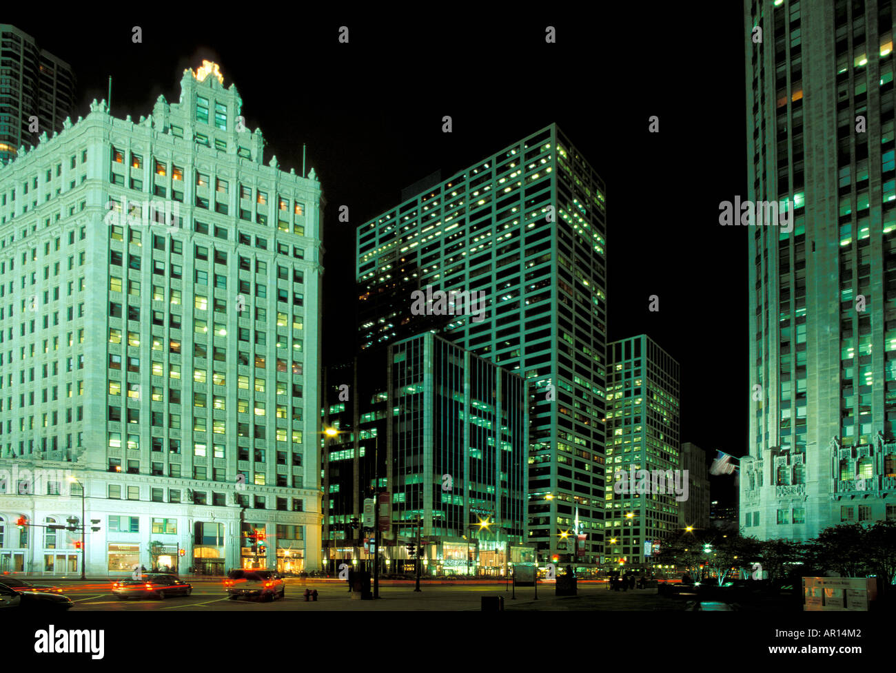 The Wrigley Building in downtown Chicago photographed at dusk Chicago ...